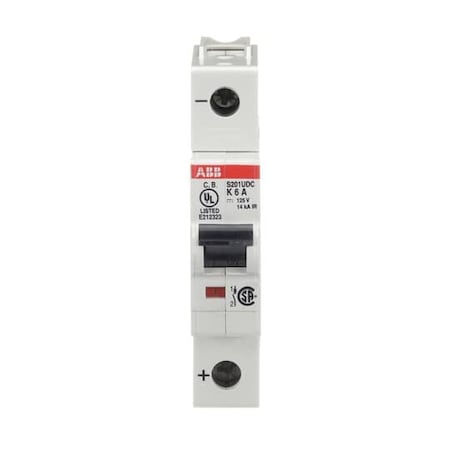 ABB 6A, 1 pole Miniature Circuit Breaker, S201, Not Rated, - S201UDC-K6